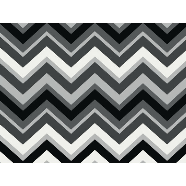 East Urban Home Chevron Shower Curtain Pattern Bathroom Decor Black